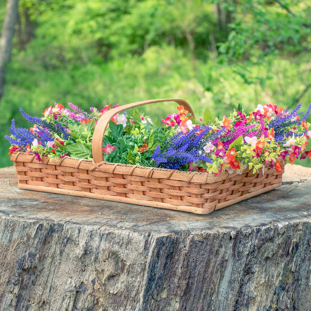 Flower Gathering Basket | Amish Woven Wicker French Style Basket ...