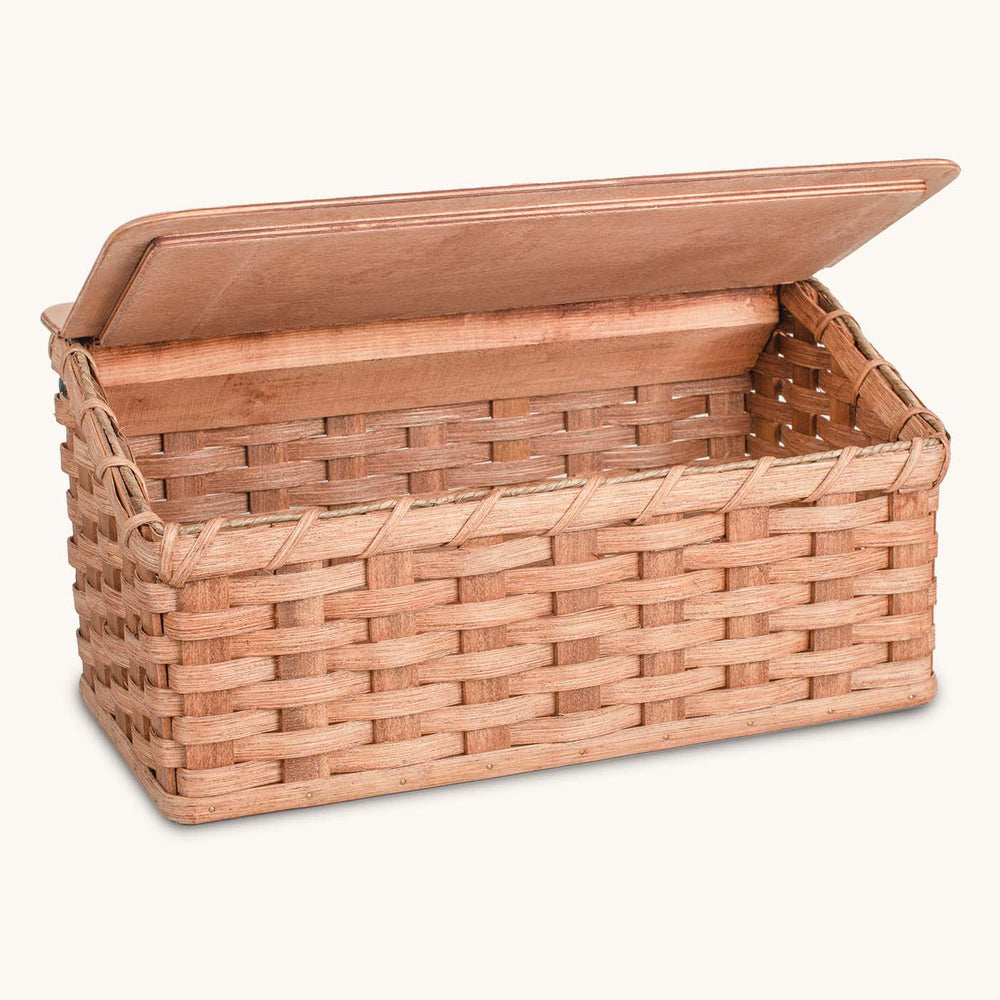 Amish Bread Box | Woven Wooden Countertop Storage w/Lid – Amish Baskets