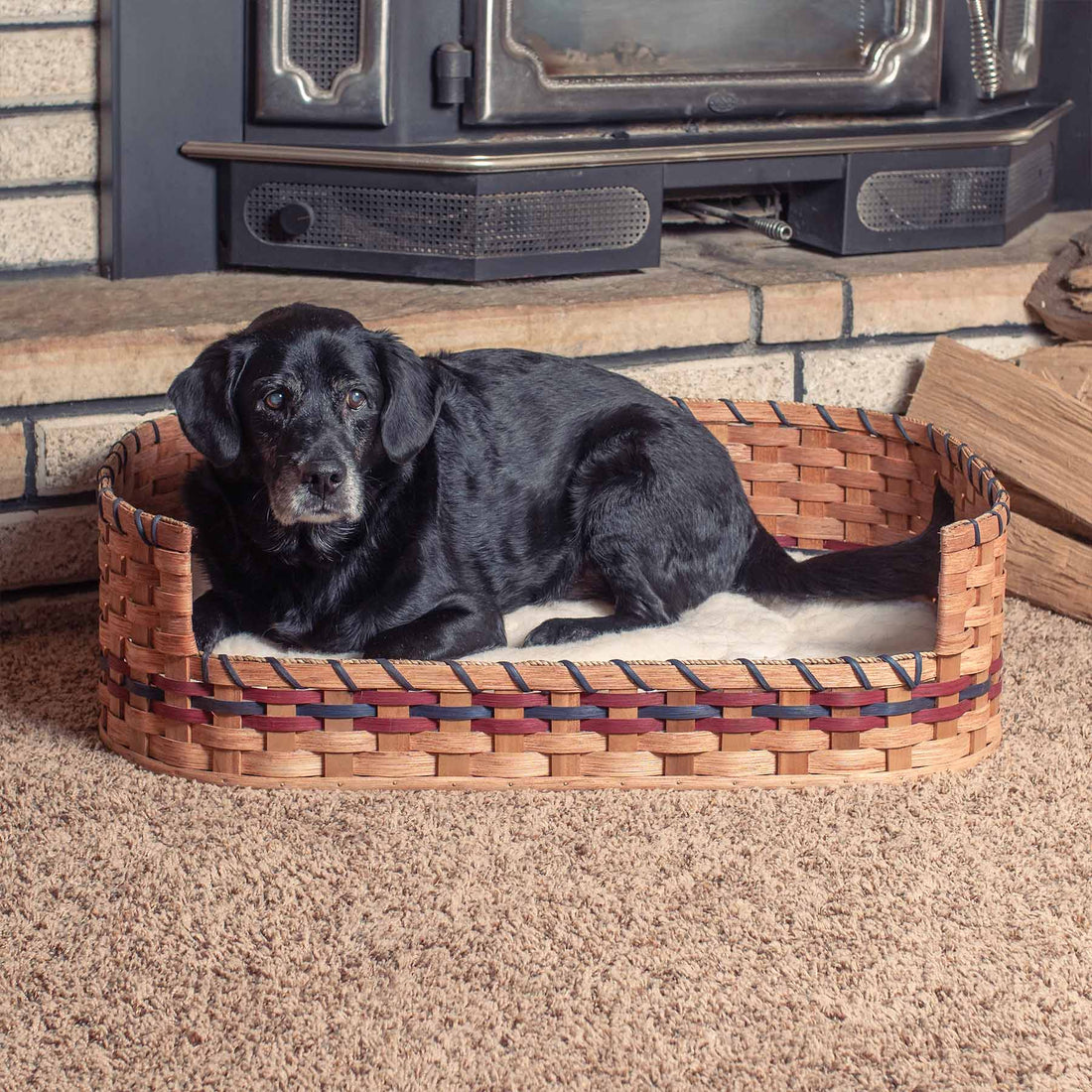 Medium Wicker Dog Bed | Amish Woven Pet Bed Basket – Amish Baskets