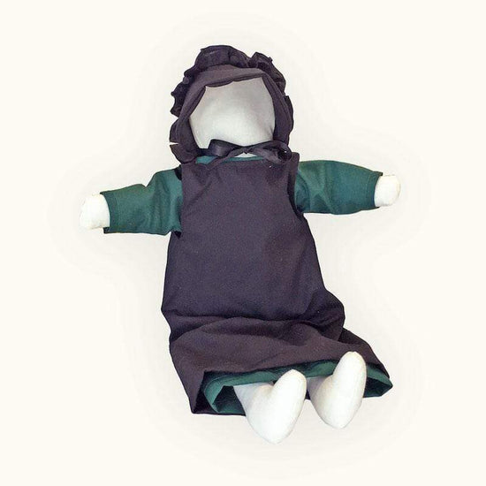 Amish Girl Doll | 18" Handsewn Faceless Doll w/Bonnet