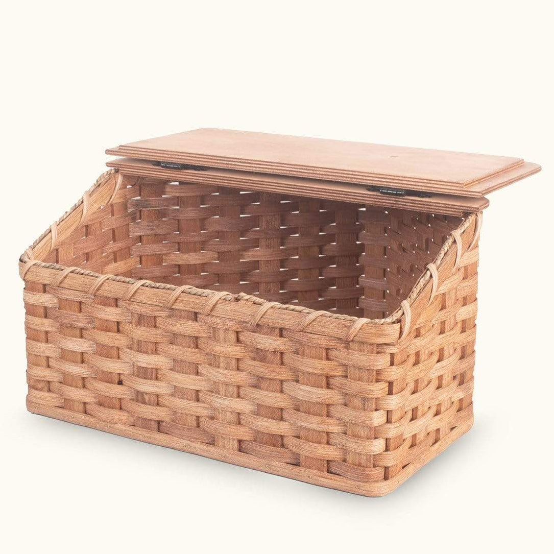Amish Corner Bread Box | Rustic Woven Wooden Countertop Storage — Amish ...