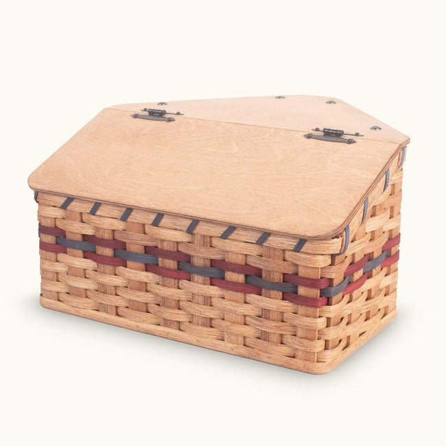 Amish Corner Bread Box | Rustic Woven Wooden Countertop Storage – Amish ...