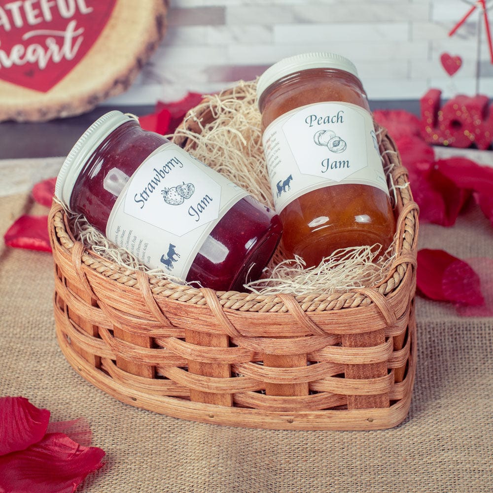 Heart Shaped Jam Gift Basket | Amish Homemade Jam Basket Gift Set ...