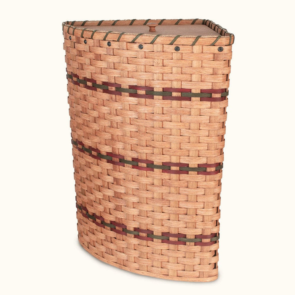 Corner Hamper | Large Amish Wicker Laundry Basket w/Lid — Amish Baskets