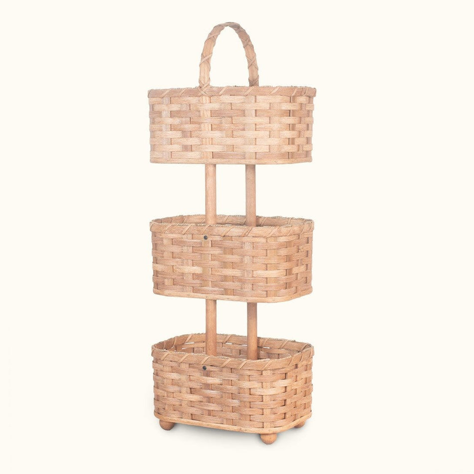 3 Tiered Storage Basket | Amish Woven Wicker Decorative Organizer ...