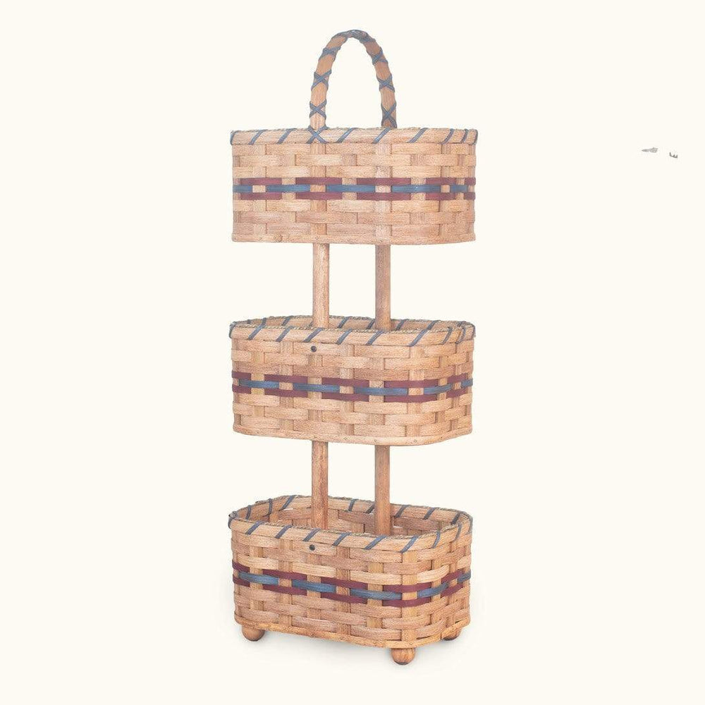 3 Tiered Storage Basket | Amish Woven Wicker Decorative Organizer ...