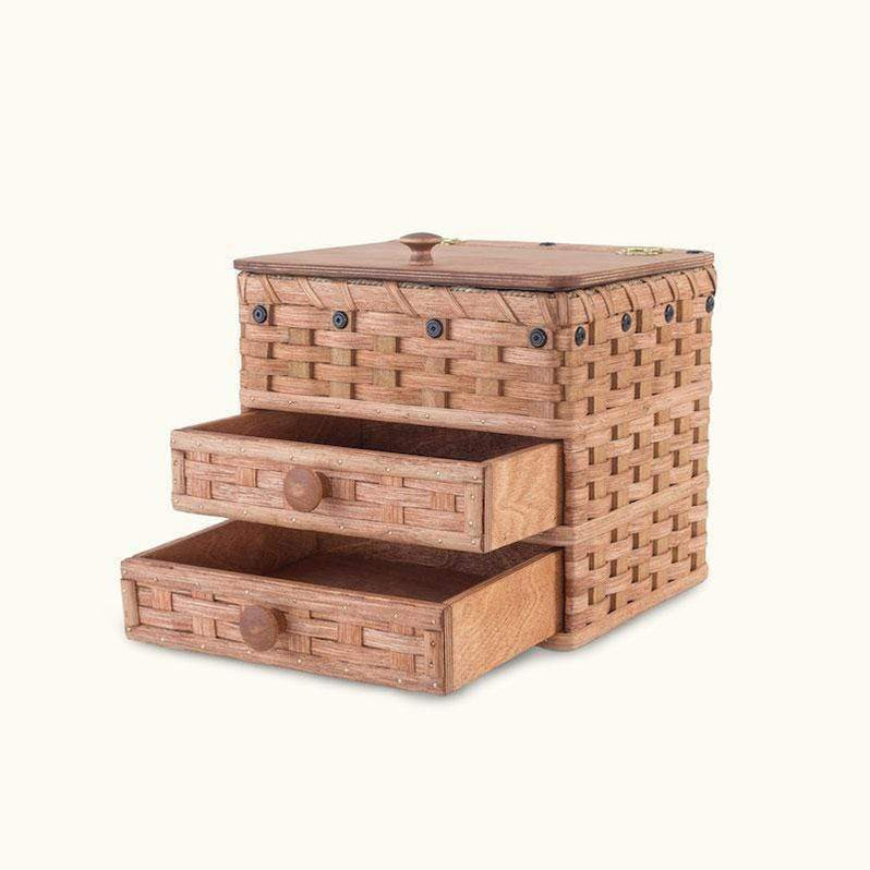 Vintage Jewelry Box | Amish Woven Wooden Storage w/Drawers — Amish Baskets