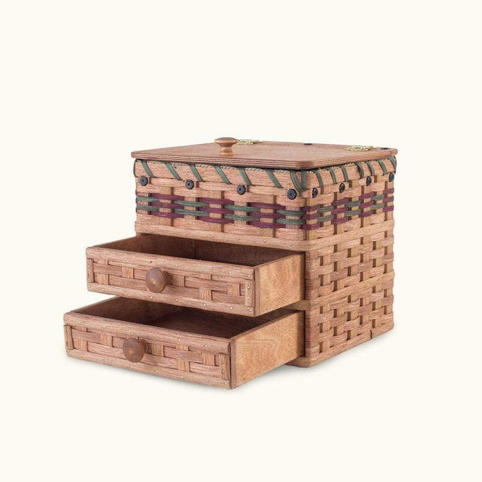 Vintage Jewelry Box | Amish Woven Wooden Storage w/Drawers — Amish Baskets