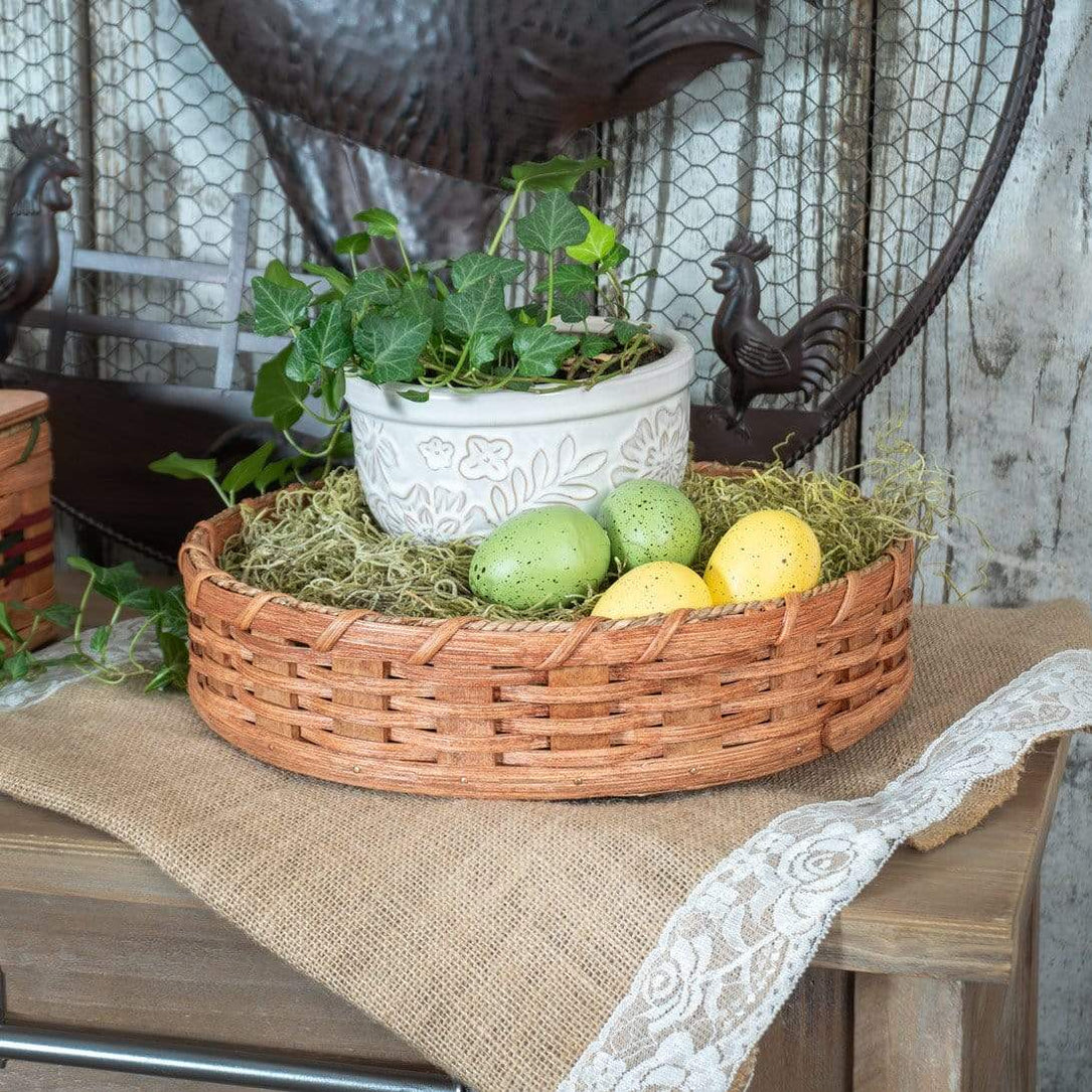 Medium Tabletop Lazy Susan | 10" Amish Woven Wicker Rotating Basket ...