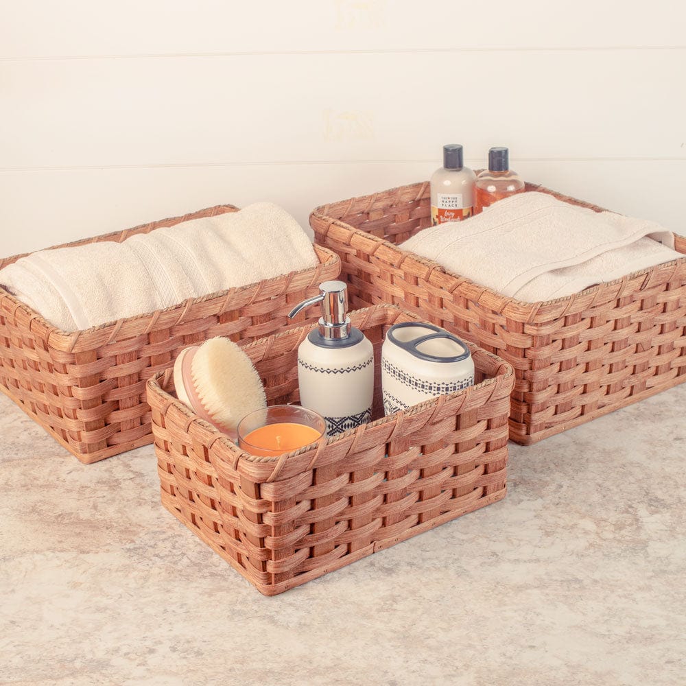 Nesting Storage Baskets | 3 Piece Decorative Shelf Storage Basket Set ...